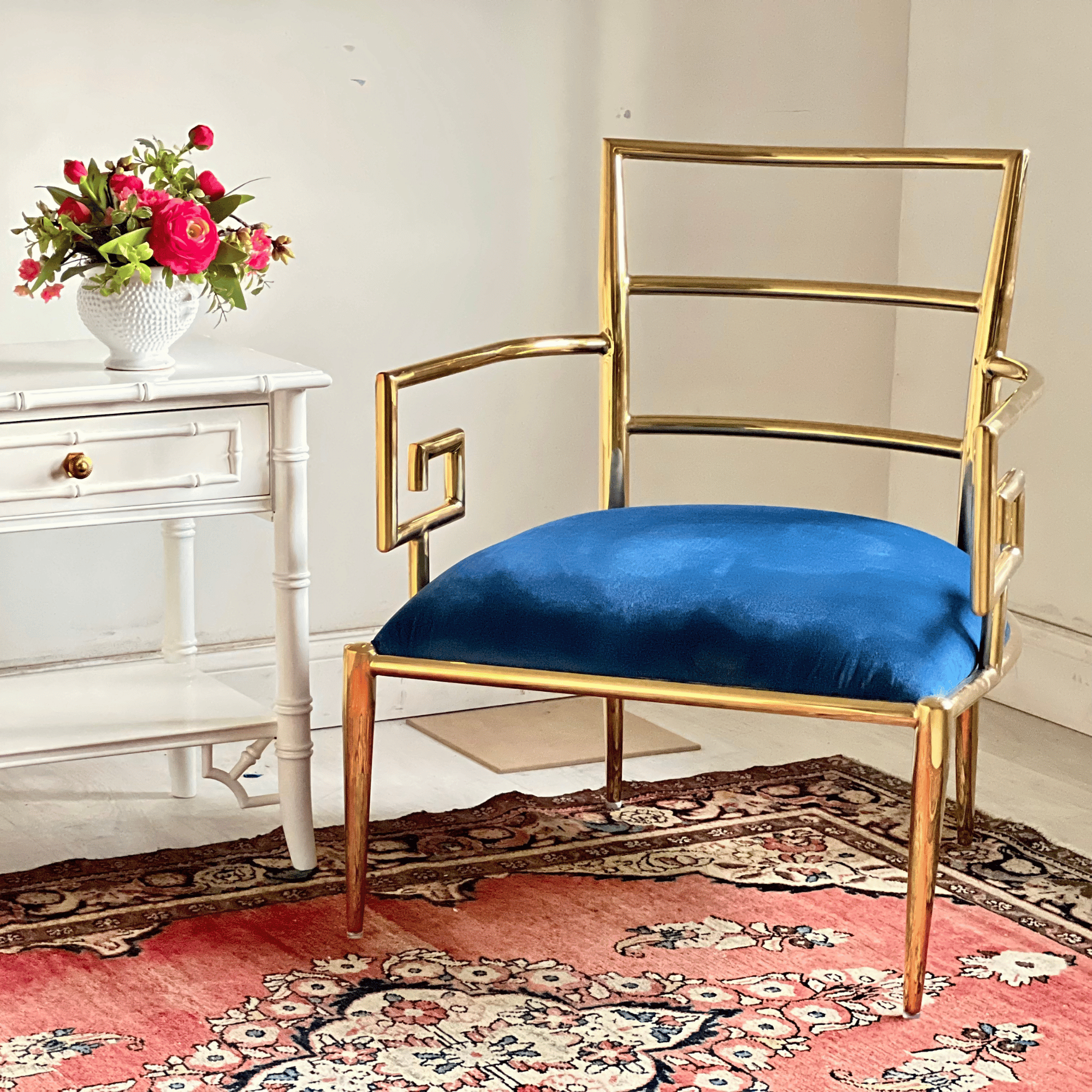 Brass Greek Key Chair | The Resplendent Crow