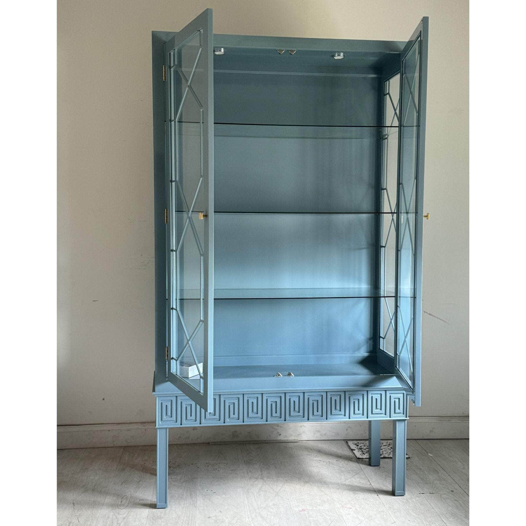 Athens Etagere Cabinet w/ Greek Key Details - Custom Lacquered