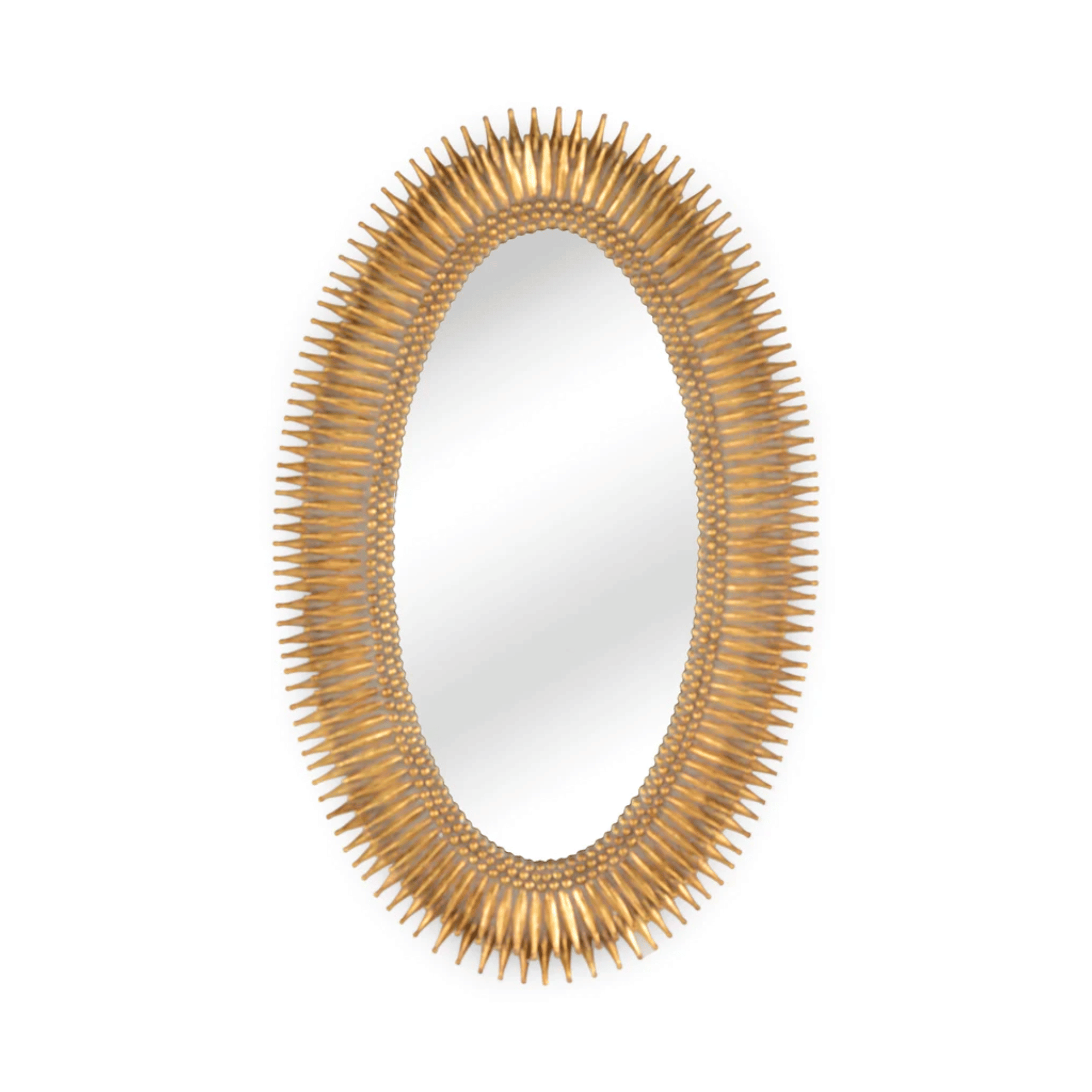 Gold Leaf Oval Mirror - The Resplendent Crow
