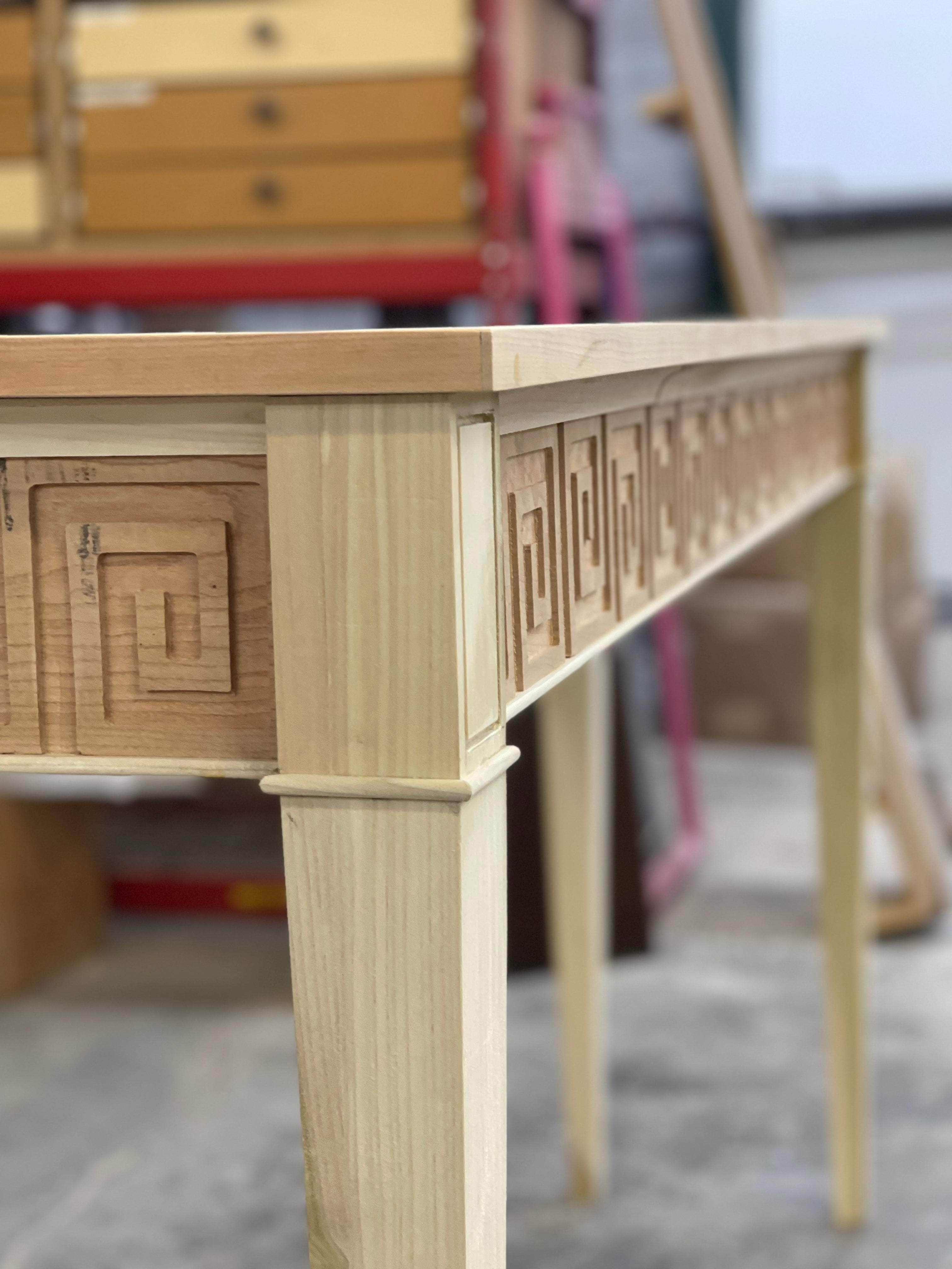 Athens Console Table With Greek Key Details