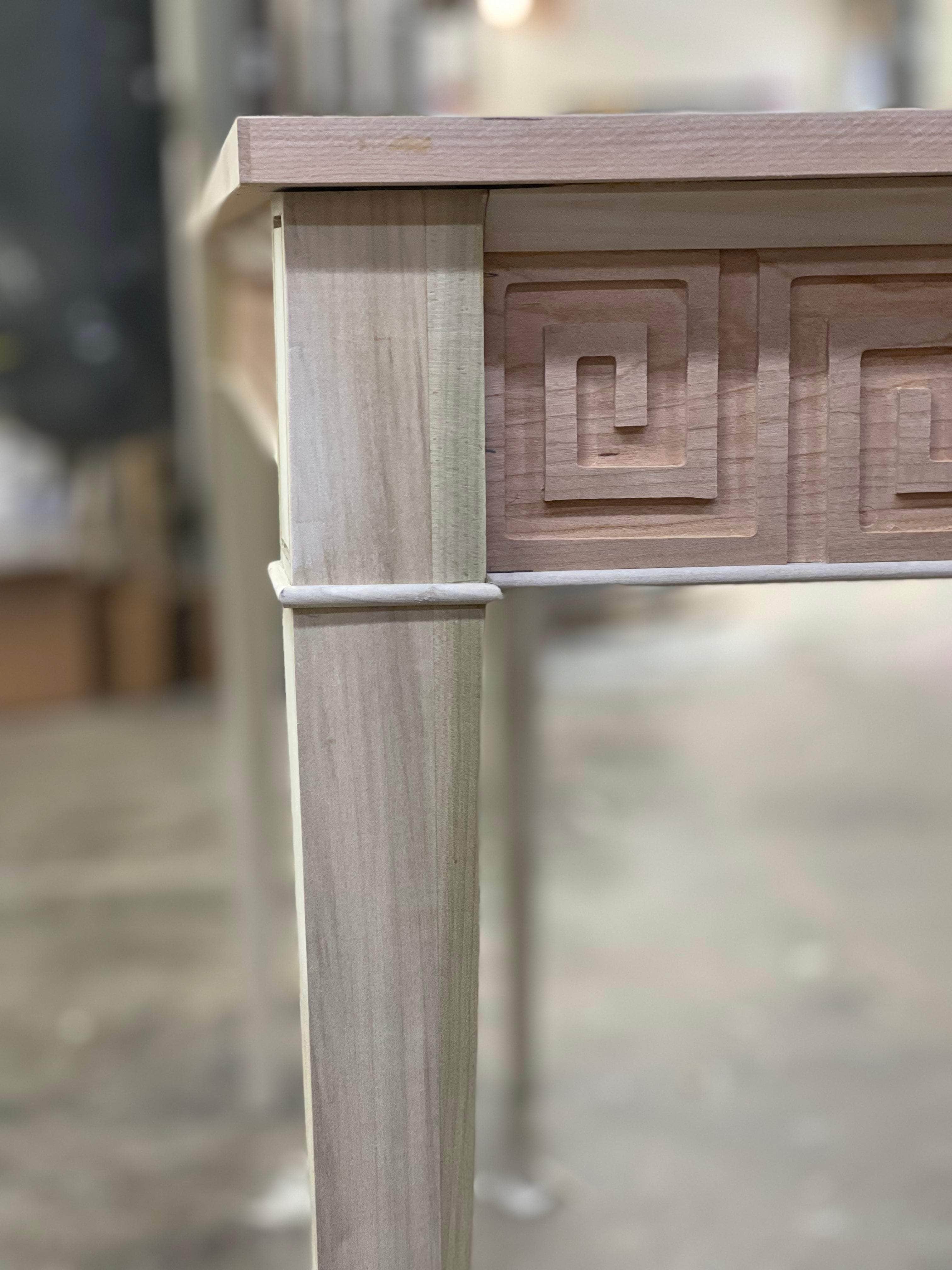 Athens Console Table With Greek Key Details