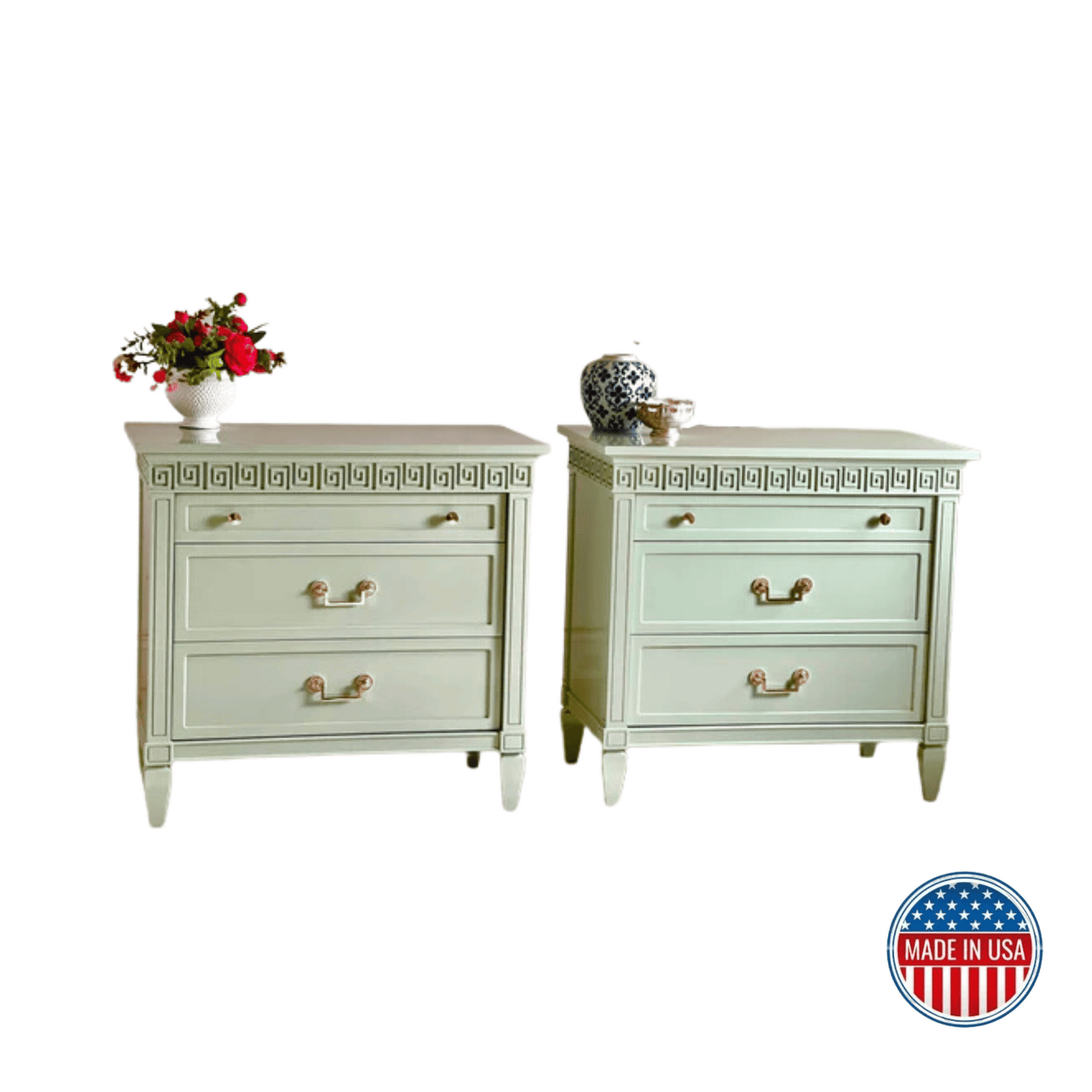 Greek key nightstand store