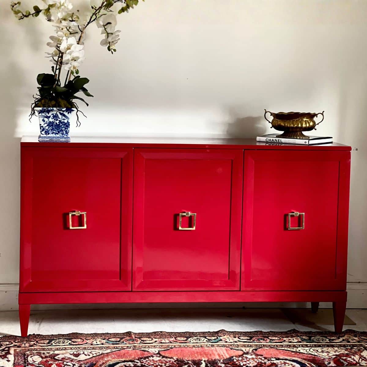 Zane 60” Credenza in Lipstick Red | The Resplendent Crow