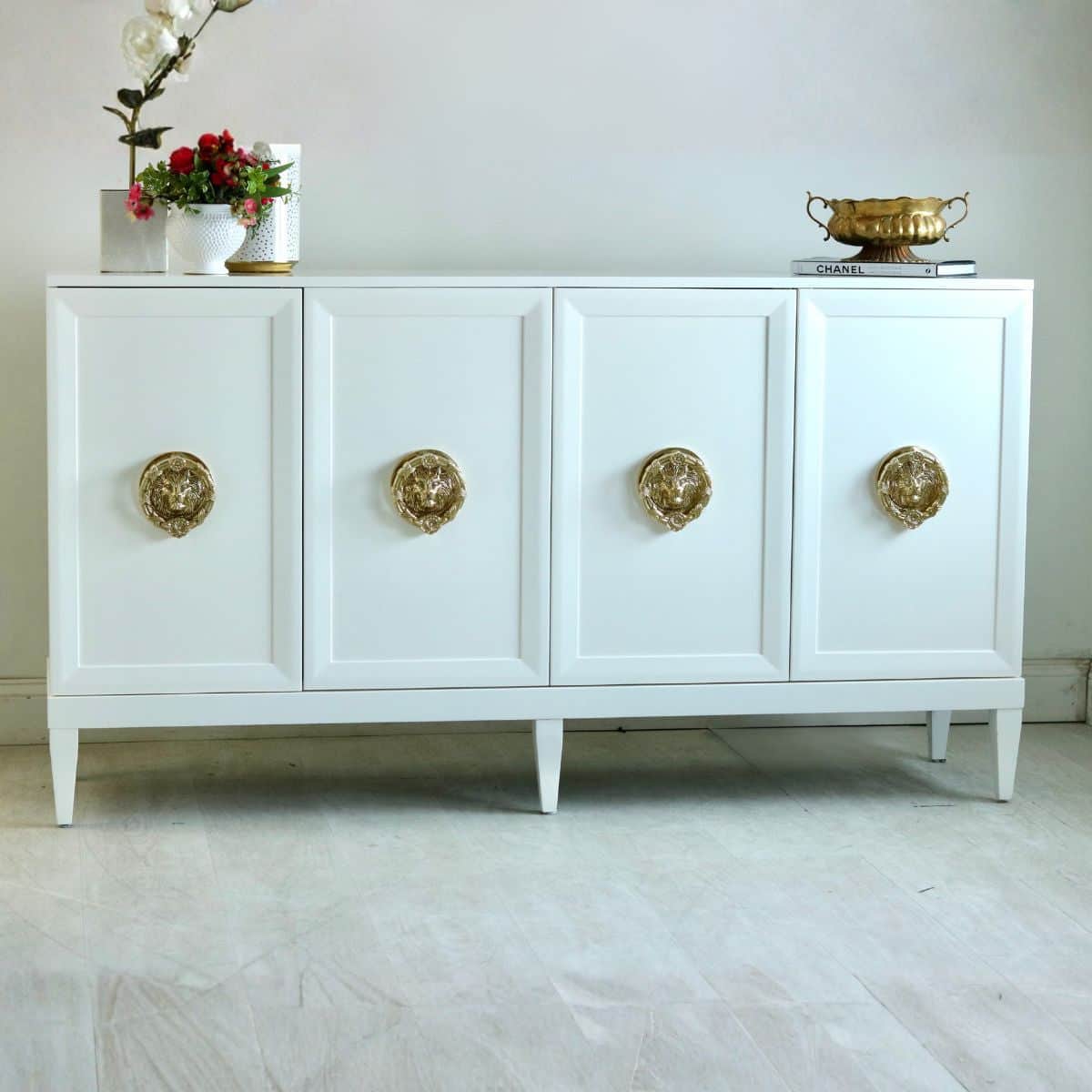 Zane 70” Credenza in Chantilly Lace | The Resplendent Crow