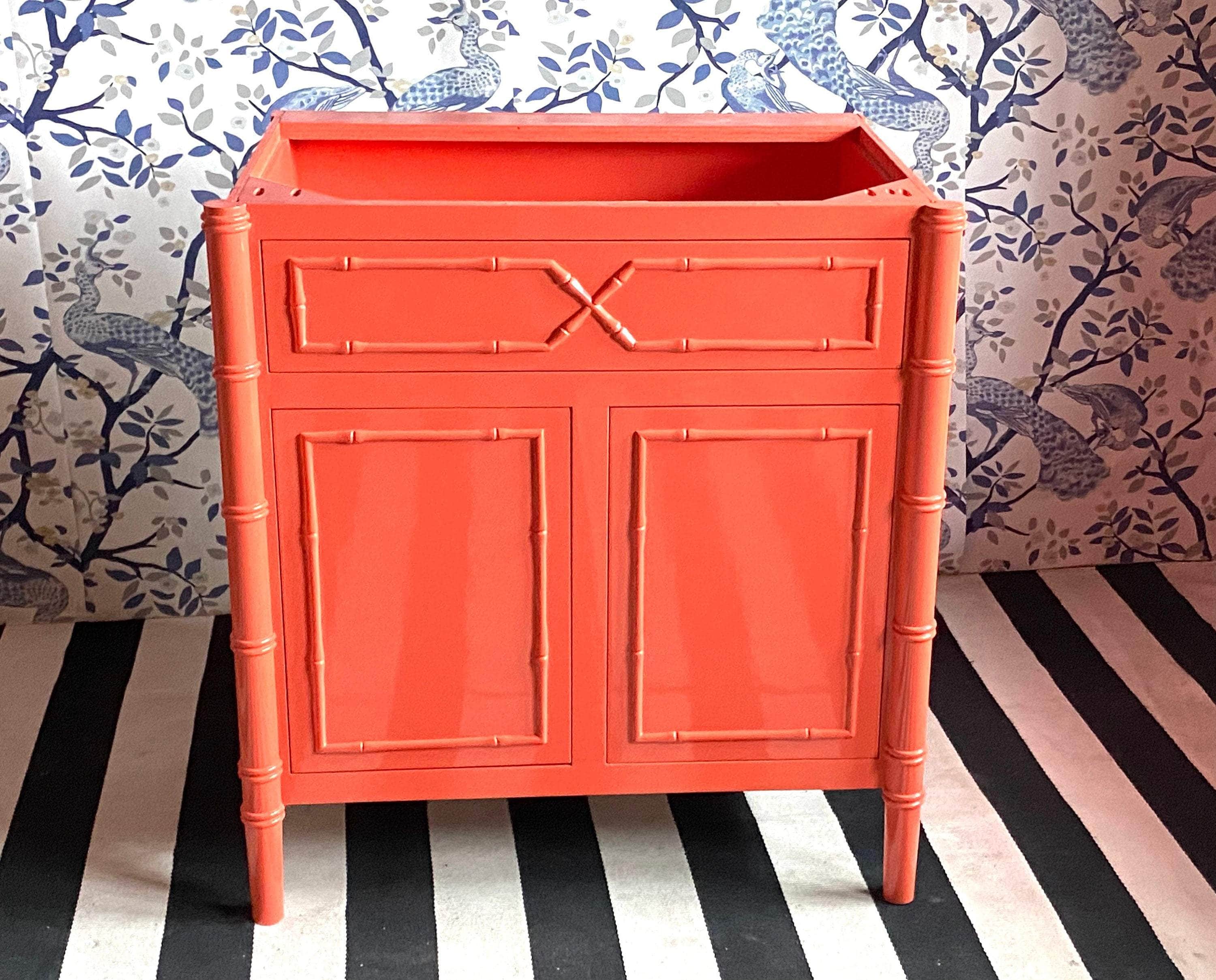 Powder Room Bathroom Vanity - Painted | The Resplendnet Crow