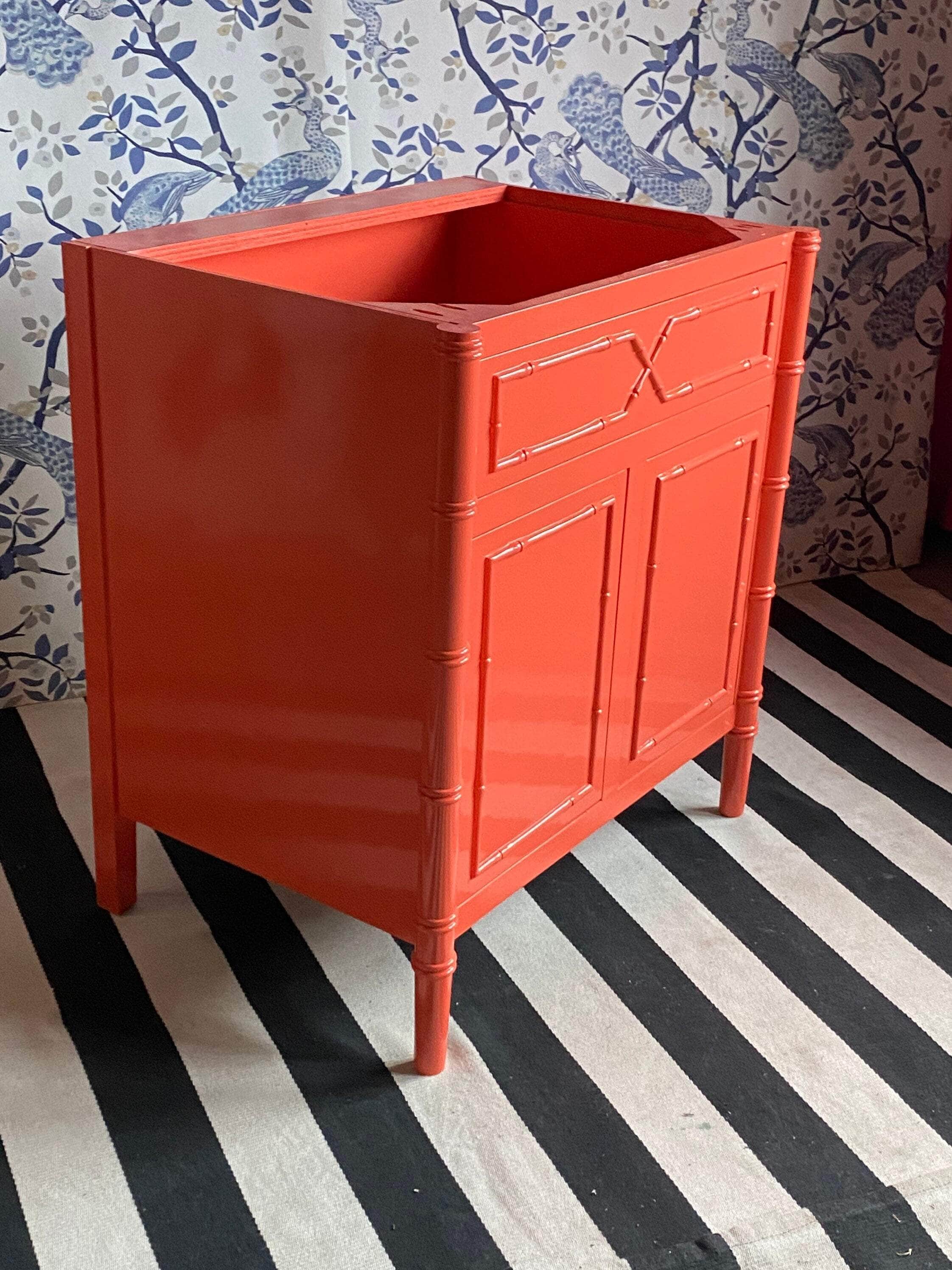 Powder Room Bathroom Vanity - Painted | The Resplendnet Crow