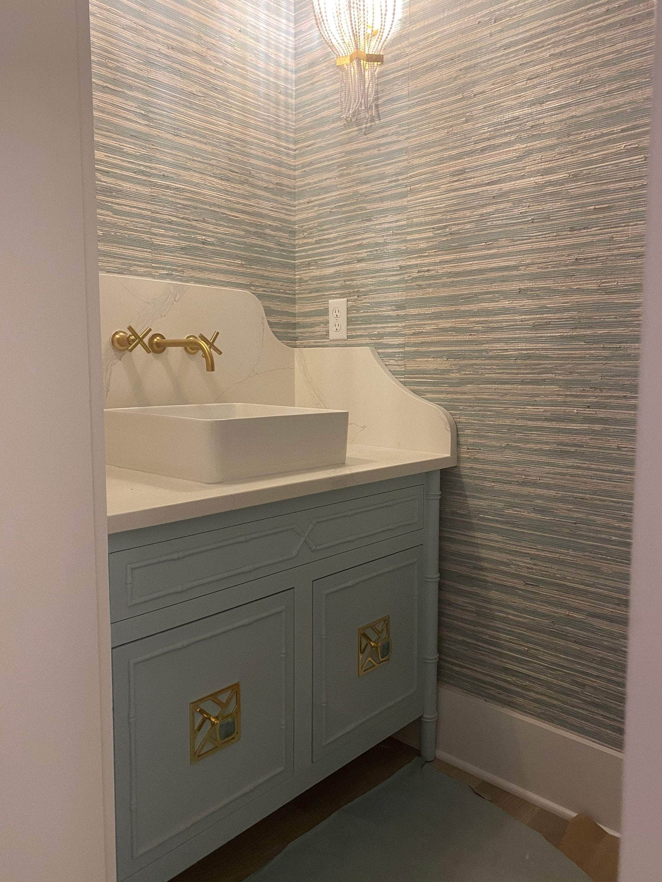 Powder Room Bathroom Vanity - Painted | The Resplendnet Crow